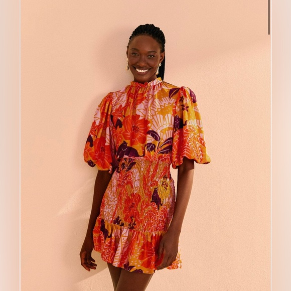 FARM Rio | Dresses | Farm Rio Beige Jungle Panther Lenzing Ecovero ...